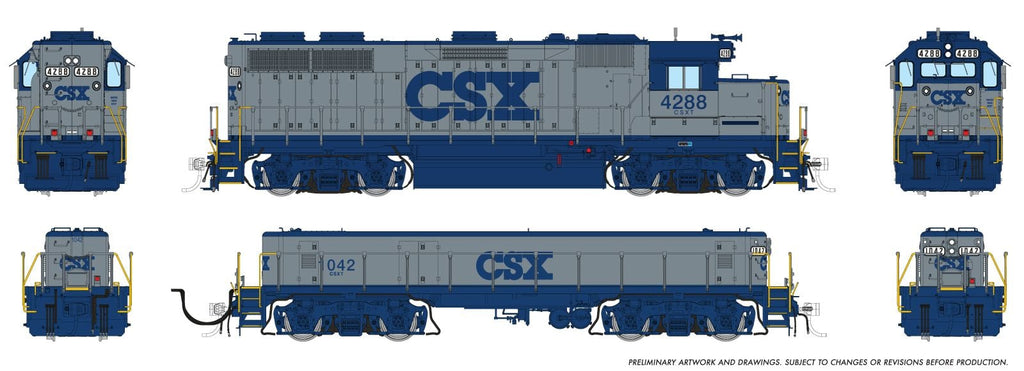 Rapido HO 39526 EMD GP39 Mother & Slug, CSX #4290/1048 (DCC & Sound Eq