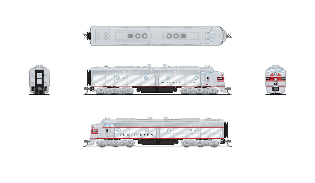 PREORDER BLI 8817 EMD E8A, CB&Q 9945B, w/ Red Stripes, Paragon4 Sound/