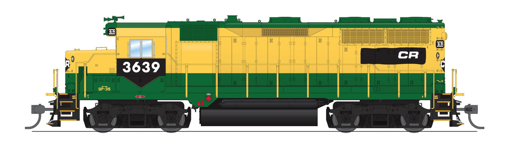 BLI 8945 EMD GP35, CR 3639, RDG Yellow/Green w/ CR Patch, No-Sound / D