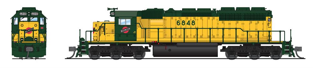BLI 7955 EMD SD40-2, CNW 6848, Green & Traditional Yellow, Paragon4 So