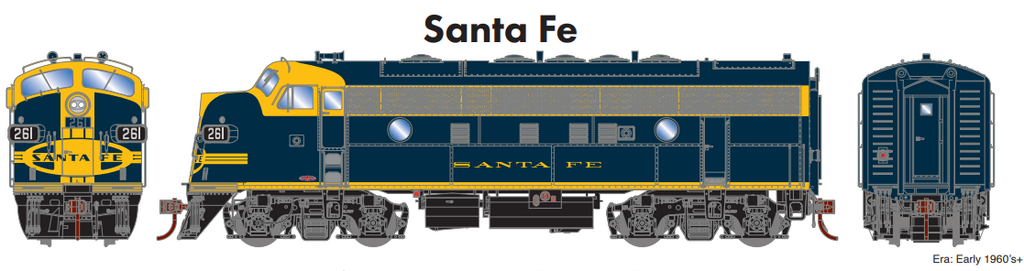 PREORDER Athearn Genesis ATHG19672 HO F7A w/DCC & Sound, ATSF #261L