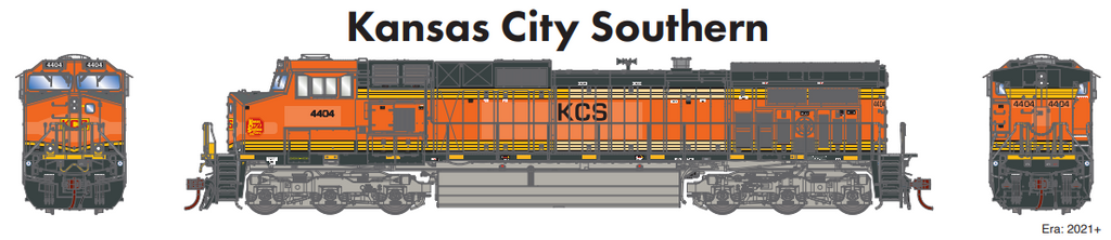 PREORDER Athearn Genesis ATHG31670 HO Dash 9-44CW w/DCC & Sound, KCS
