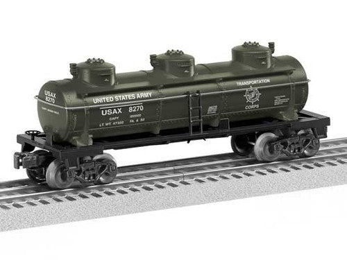 Lionel O 2428270 3-Dome Tank Car 3-Rail U.S. Army #8270 (USATC Logo)