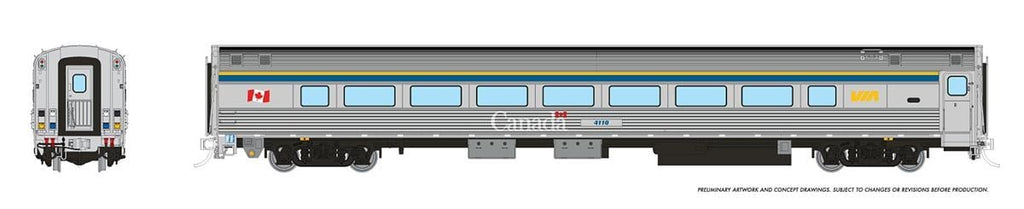 PREORDER Rapido HO 115125 HEP2 Budd Coach, Via Rail #4119 | 112.46