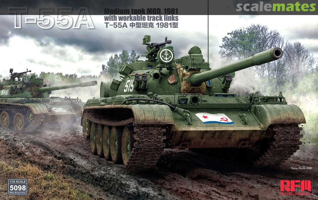 Rye Field Model 5098 T-55a Mod.1981 w/workable track 1:35