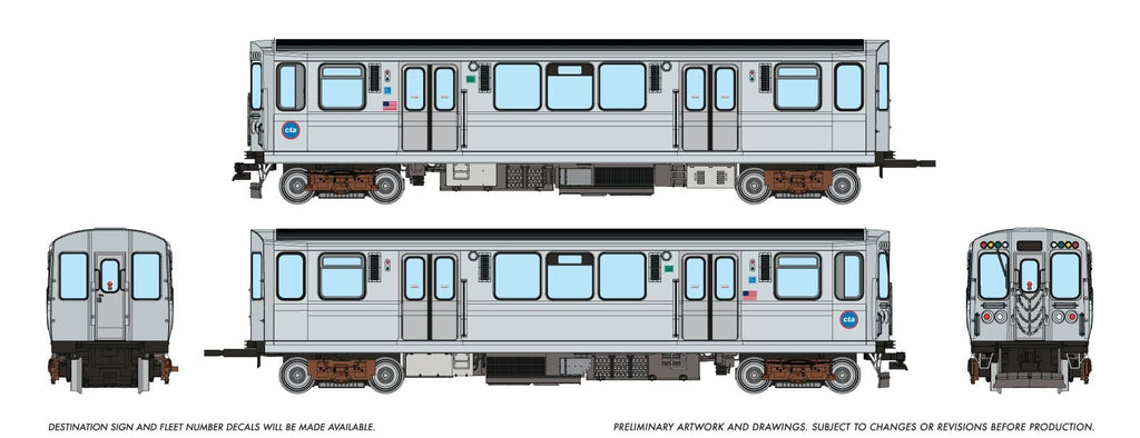 PREORDER Rapido HO 208009 CTA 2600-series L, Chicago Transit Authority