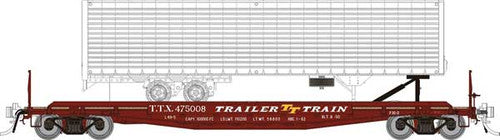 Rapido HO 138017A Class F30D 50' TOFC Flatcar with Random Trailer, Tra