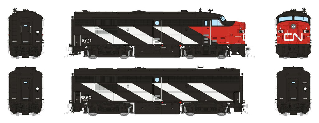 PREORDER Rapido HO 21612 MLW FPA-4 & FPB-4 Set, Canadian National #677