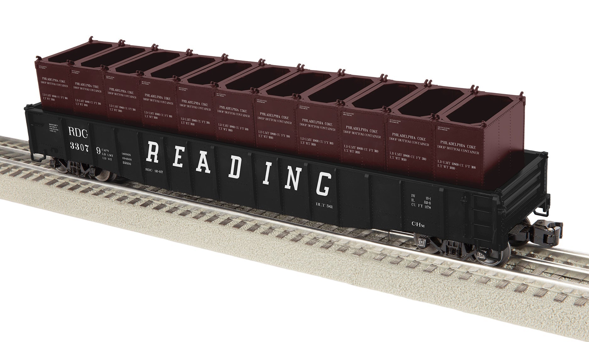 Lionel O 2426300 PS-5 Gondola with Coke Containers, Reading #33079