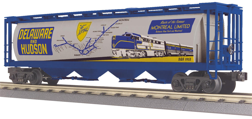 PREORDER MTH RailKing O 30-75779 4-Bay Cylindrical Hopper Car, Delawar