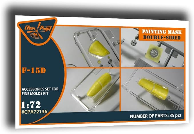 Clear Prop 1/72 F-15D painting mask on "yellow kabuki paper" for Finem