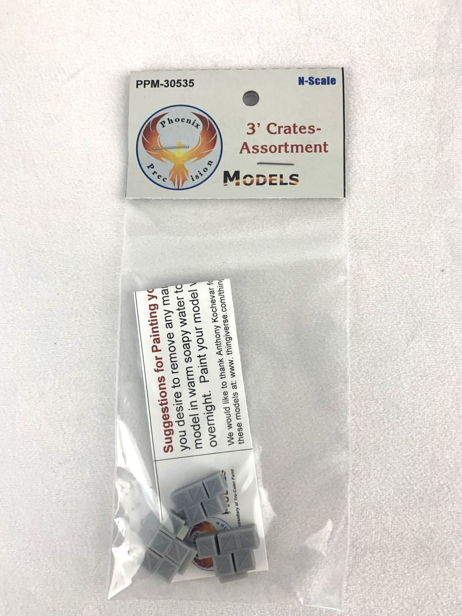 Phoenix Precision Models N 30535 Crate Stacks Assortment (3) Unpainted