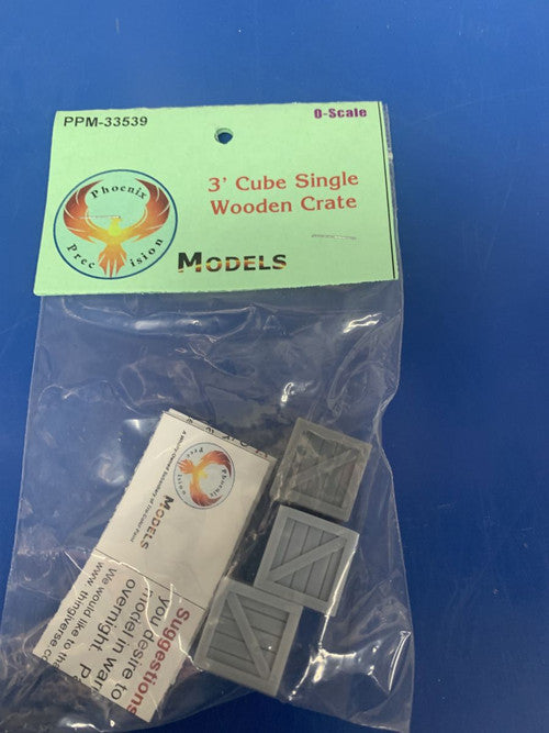 Phoenix Precision Models PPM-33539 3′ Single Cube Crate (3) Unpainted