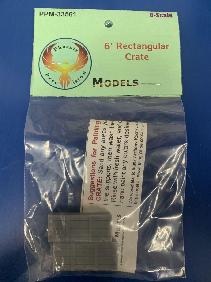 Phoenix Precision Models O 33561 6' Rectangular Crate (2) Unpainted Ki