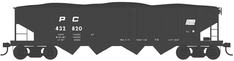 Bowser 43008 Class H21a 4-Bay Hopper - Ready to Run -- Penn Central 43