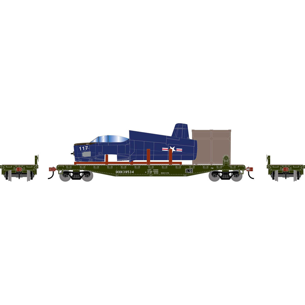 PREORDER Athearn HO 2797 50' Flat Car with T-28B Trojan Airplane, US D