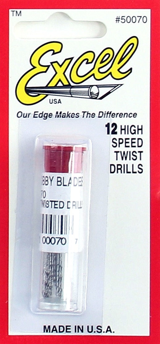 Excel 50070 #70 High Speed Twist Drills (12)