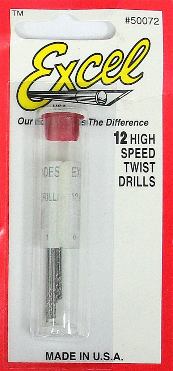 Excel 50072 #72 High Speed Twist Drills (12)