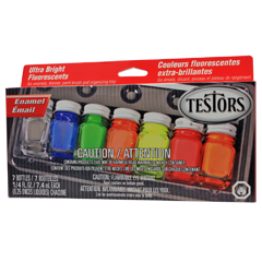 Rust-oleum 9132X Testors Enamel Ultra Bright Fluorescent Paint Set (6-