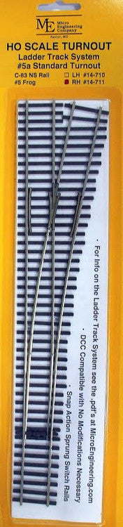 Micro Engineering HO 14-711 Code 83 #5a Standard Yard Ladder System Tu