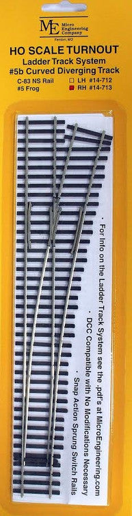 Micro Engineering HO 14-713 Code 83 #5b Yard Ladder System Turnout wit