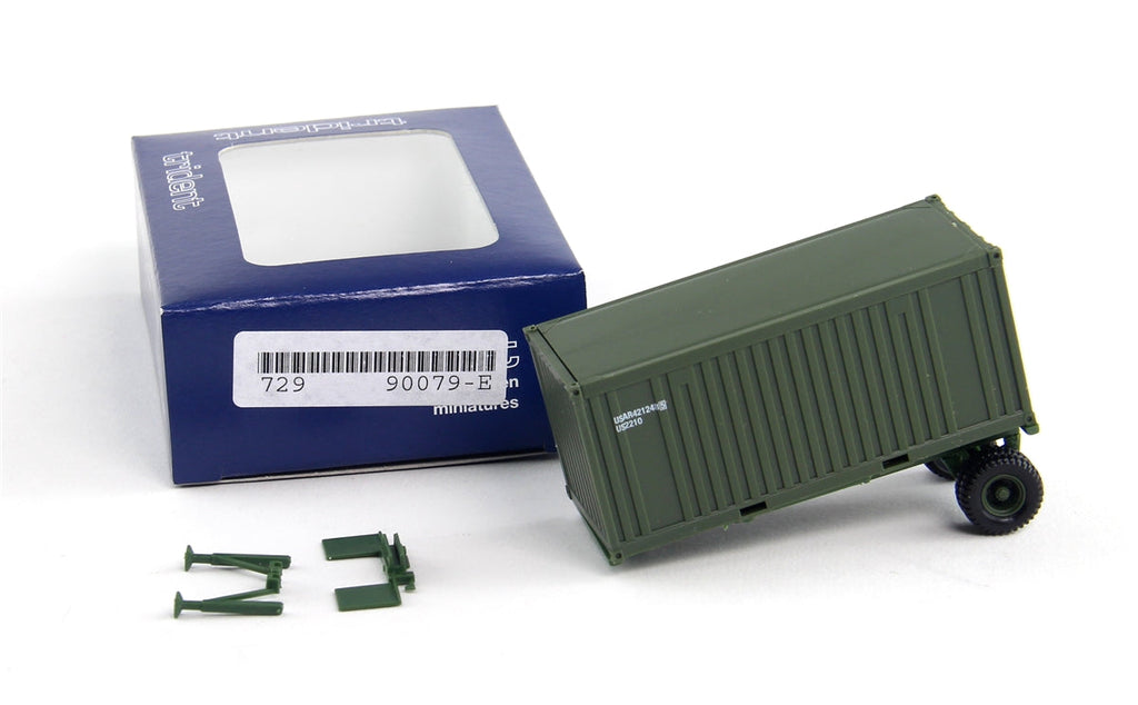 Trident Miniatures HO 90079 US/NATO MILVAN Container Chassis with 20'