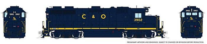 PREORDER Rapido HO 39503 EMD GP39 Locomotive, Chesapeake & Ohio: #3914