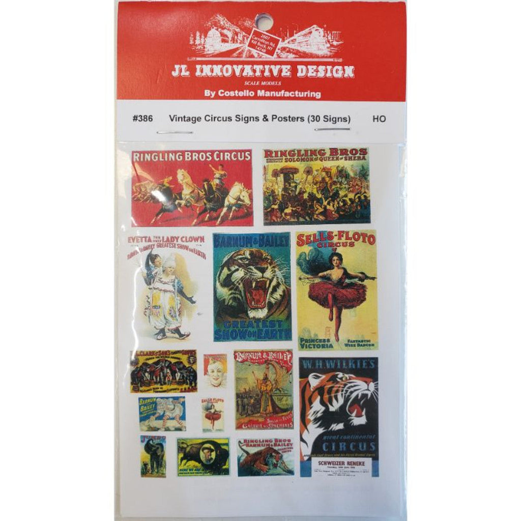 JL Innovative Design HO 386 Vintage Circus Signs & Posters (30-Pack)