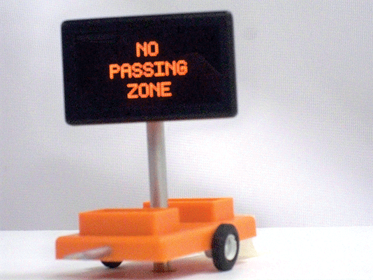 Miniatronics HO 8500201 Mobile Highway Sign with 3v DC Transformer, No