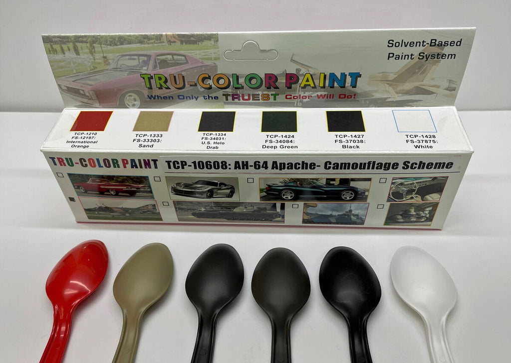 Tru-Color Paint 10608 AH-64 Apache Camouflage Scheme Paint Set (6-Pack