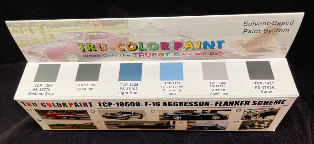 Tru-Color Paint 10600 F-16 Aggressor Paint Set, Blue Flank (6-Pack of