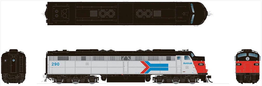 Rapido 28502 HO EMD E8A (DC/DCC/Sound): Amtrak - Phase 1: #291